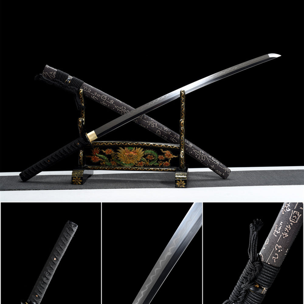 Handmade High Manganese Steel Full Tang Real Japanese Katana With Hier ...